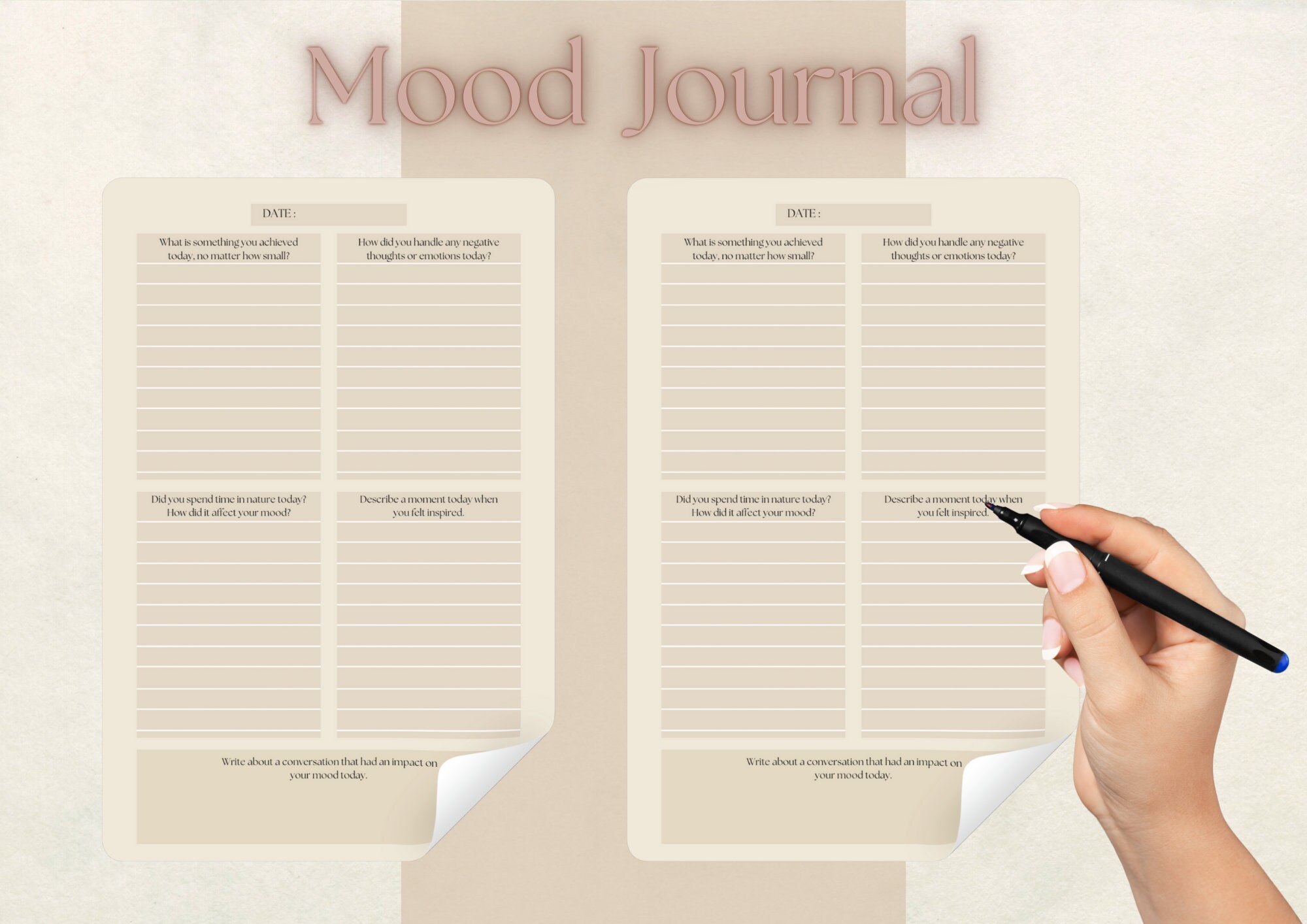 Mood Journal Prompts Mental Health Journal Therapy Journal Anxiety ...