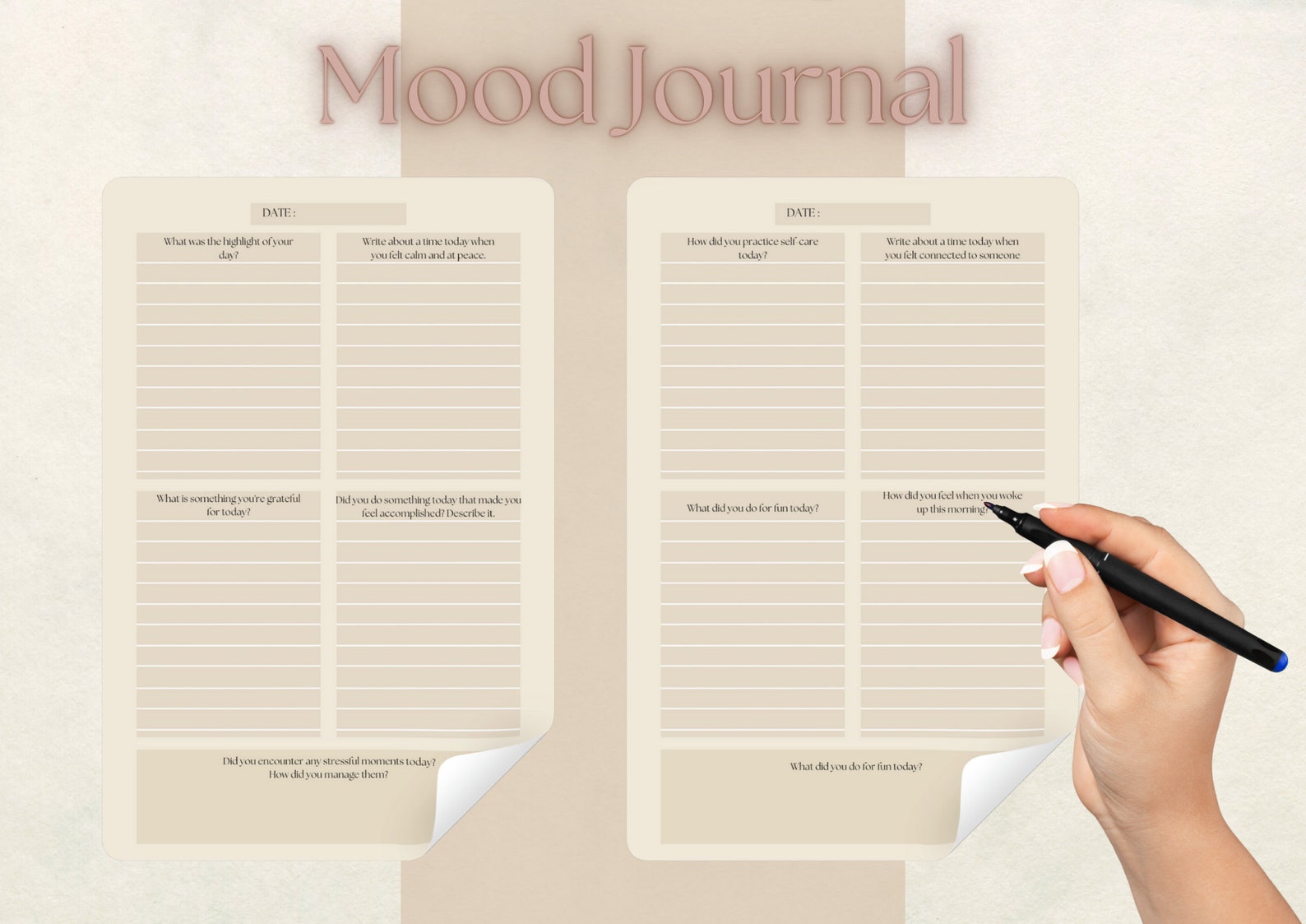 Mood Journal Prompts Mental Health Journal Therapy Journal Anxiety ...