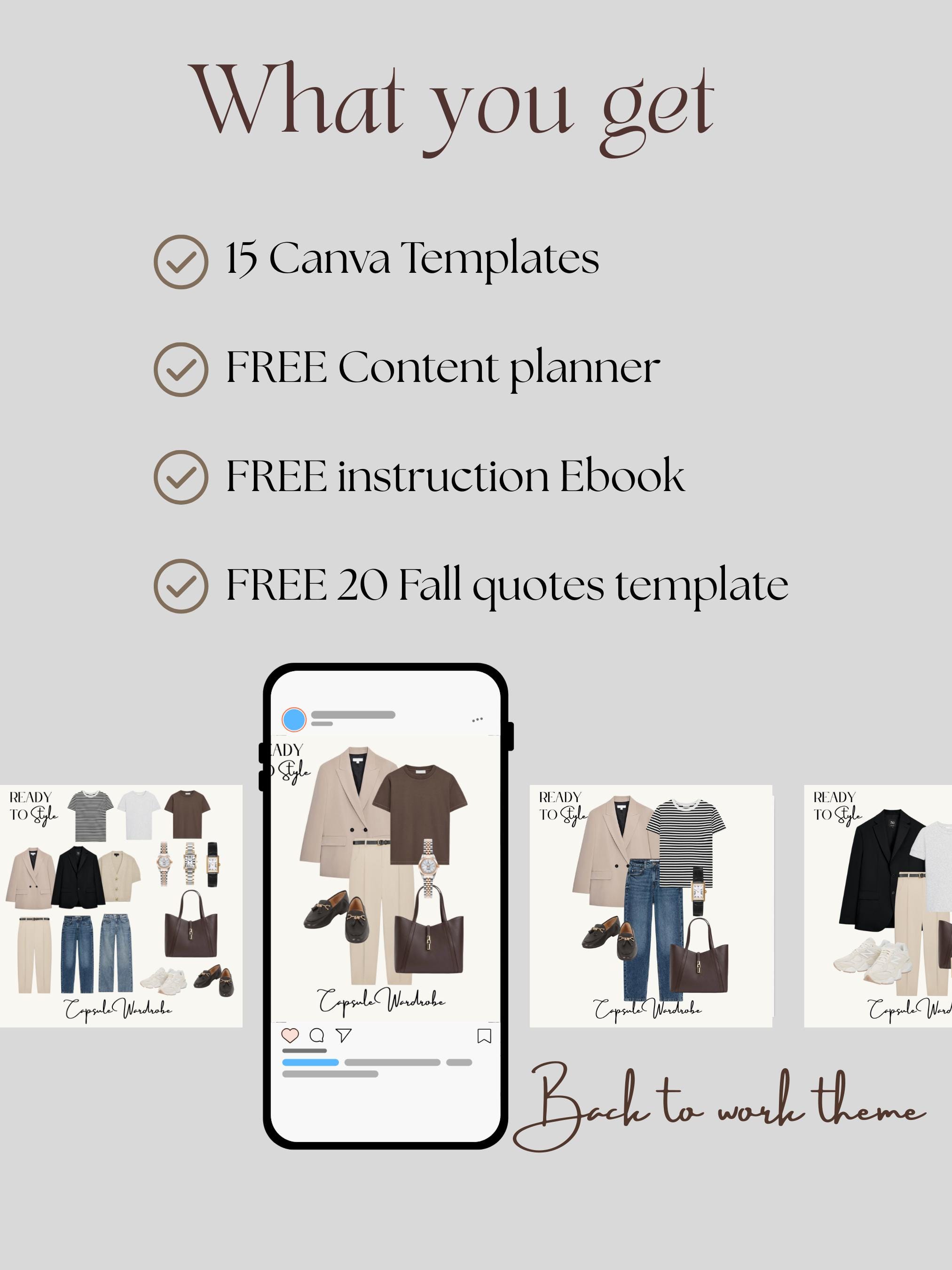 LTK Canva Templates Capsule Wardrobe Lookbook for Instagram Influencers ...