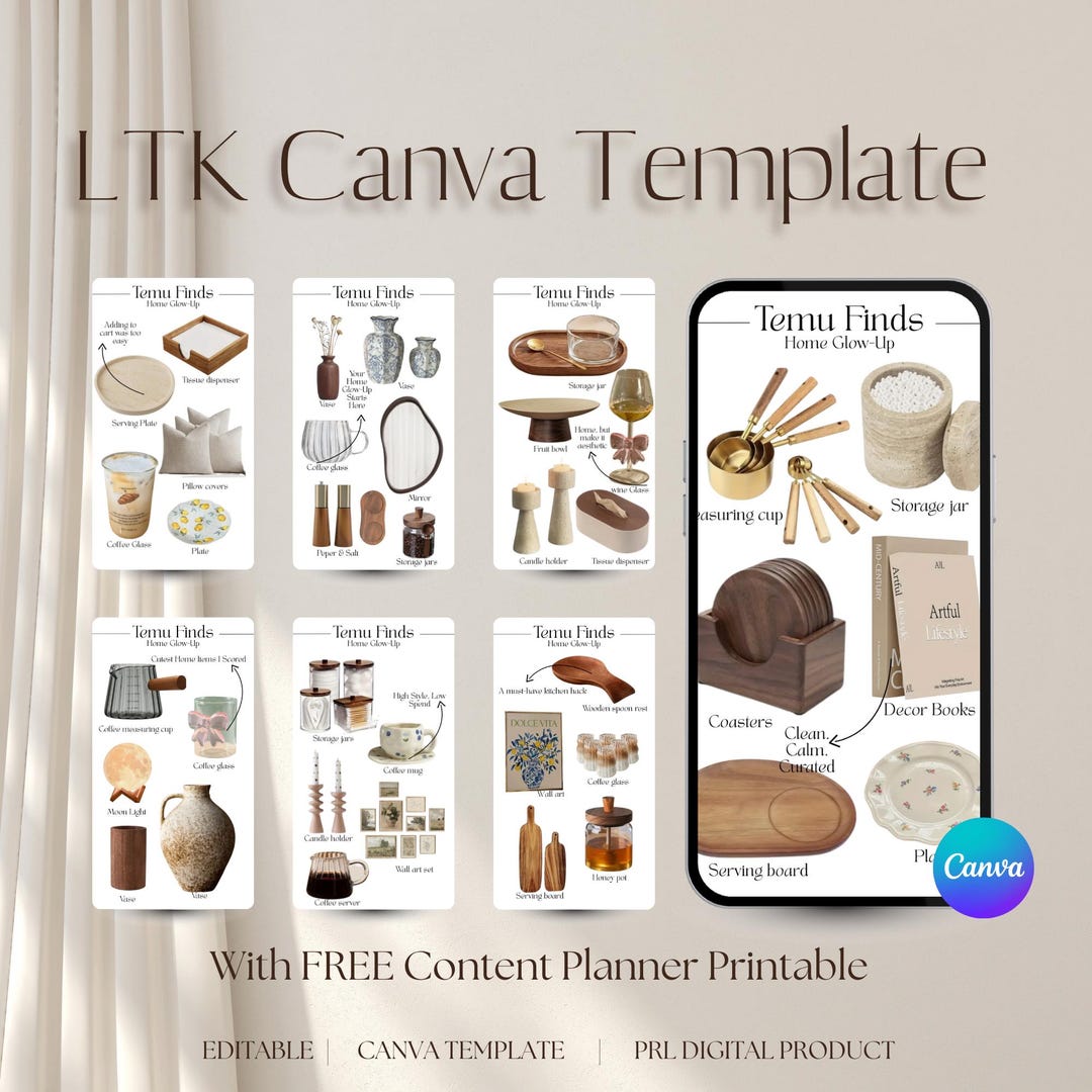 15 LTK Canva Templates Temu Home Favorites for Instagram Influencers ...