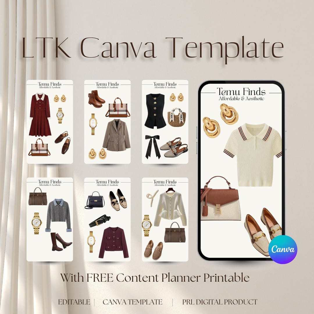 15 LTK Canva Template. Editable Fall Temu Instagram Story Layout for ...