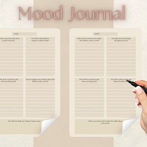 Mood Journal Prompts Mental Health Journal Therapy Journal Anxiety ...