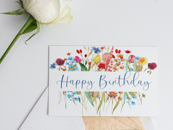 Happy Birthday Note Cards Digital Download Printable - Etsy