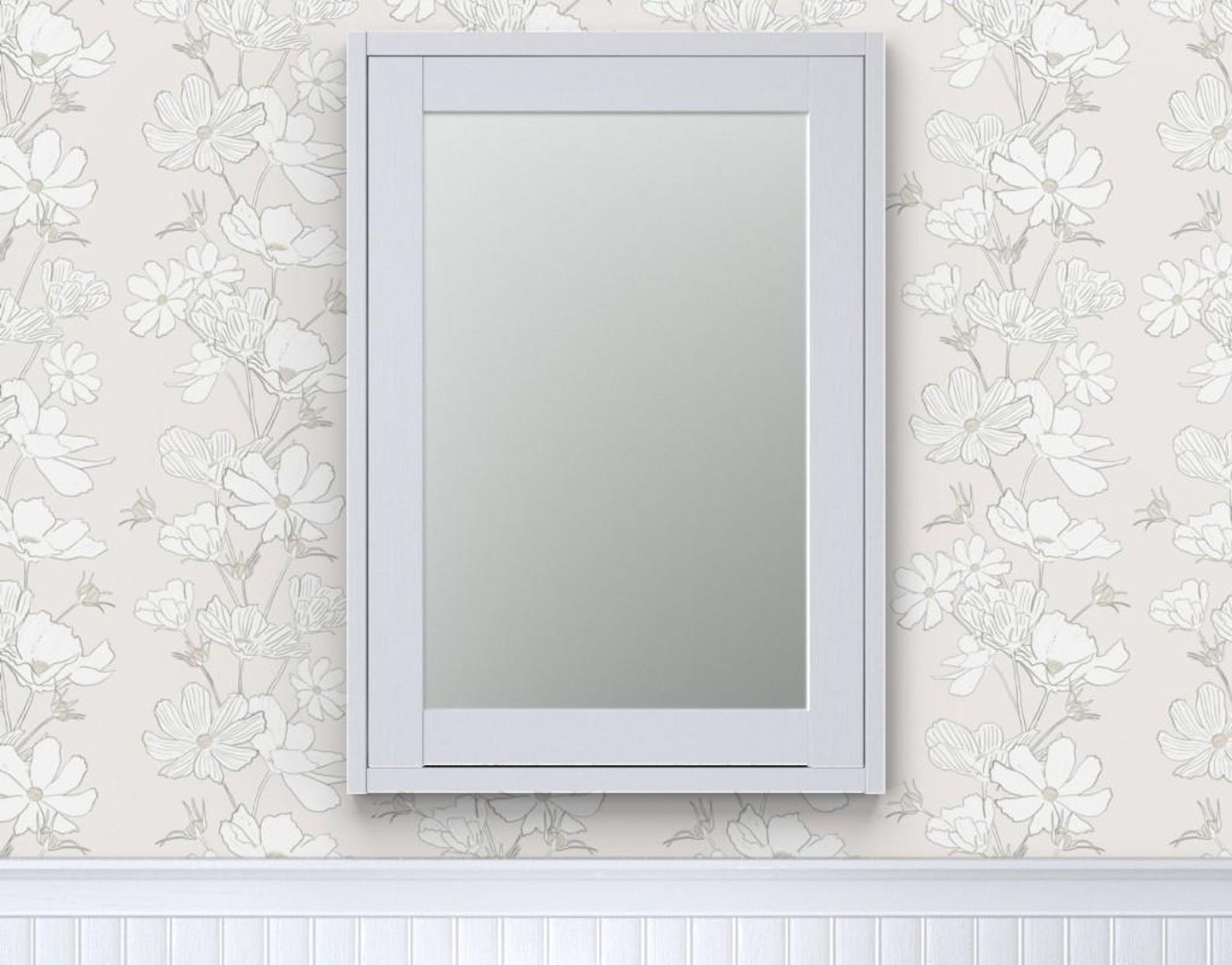 Trailing Cosmos Wallpaper, Light Beige Wallpaper, Warm Neutral Line Art ...