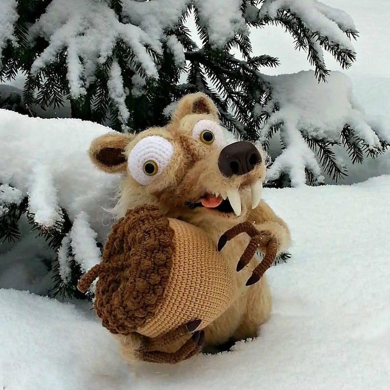 Scrat the Squirrel Amigurumi Crochet Pattern - PDF Digital Download ...