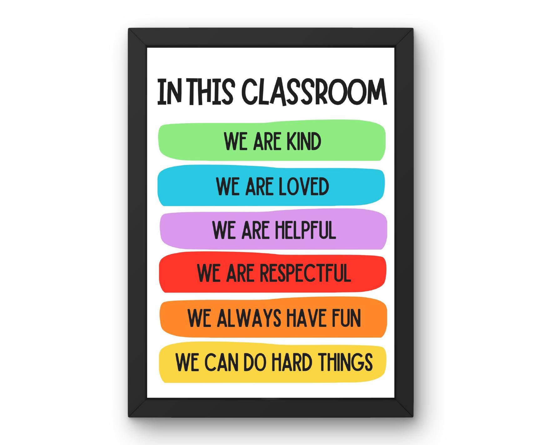 In This Classroom, Motivational Classroom Wall Art, Inspirational ...