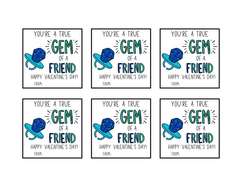 PRINTABLE Valentine Card, Ring Pop Valentine Card, Printable Classroom ...