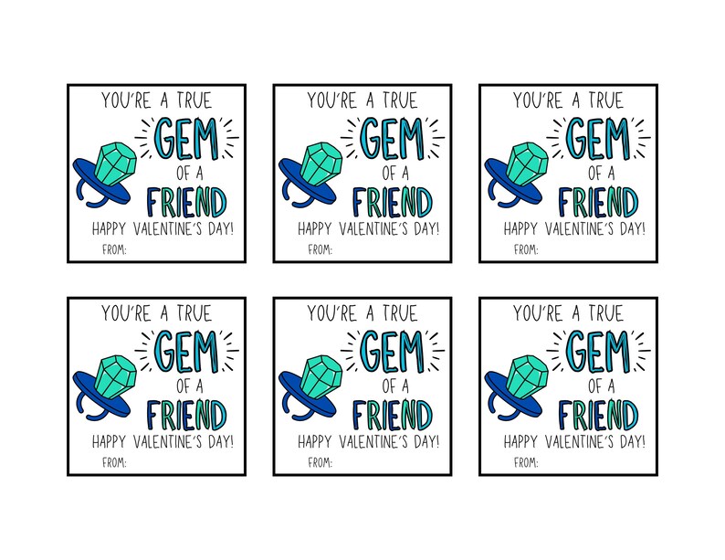 PRINTABLE Valentine Card, Ring Pop Valentine Card, Printable Classroom ...