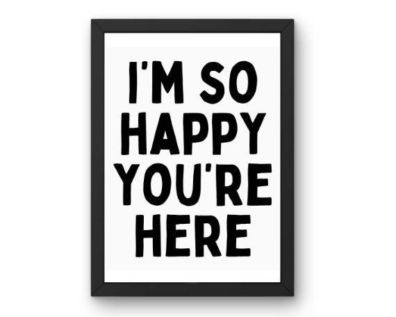 I'm so Happy You're Here, Motivational Classroom Wall Art ...