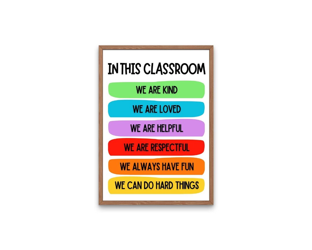 In This Classroom, Motivational Classroom Wall Art, Inspirational ...