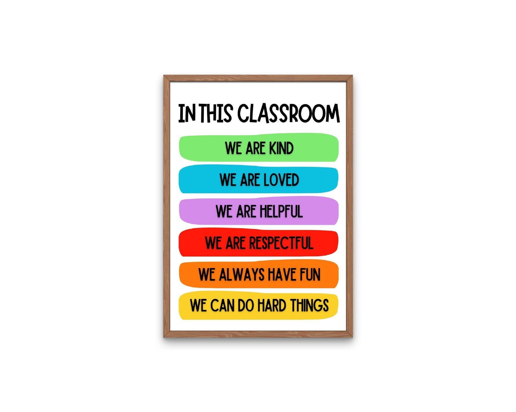 In This Classroom, Motivational Classroom Wall Art, Inspirational ...