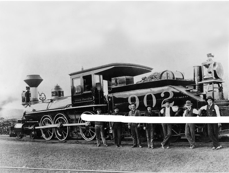 1890 Union Pacific Locomotive #902 Plus Crew & Others,huntington ...