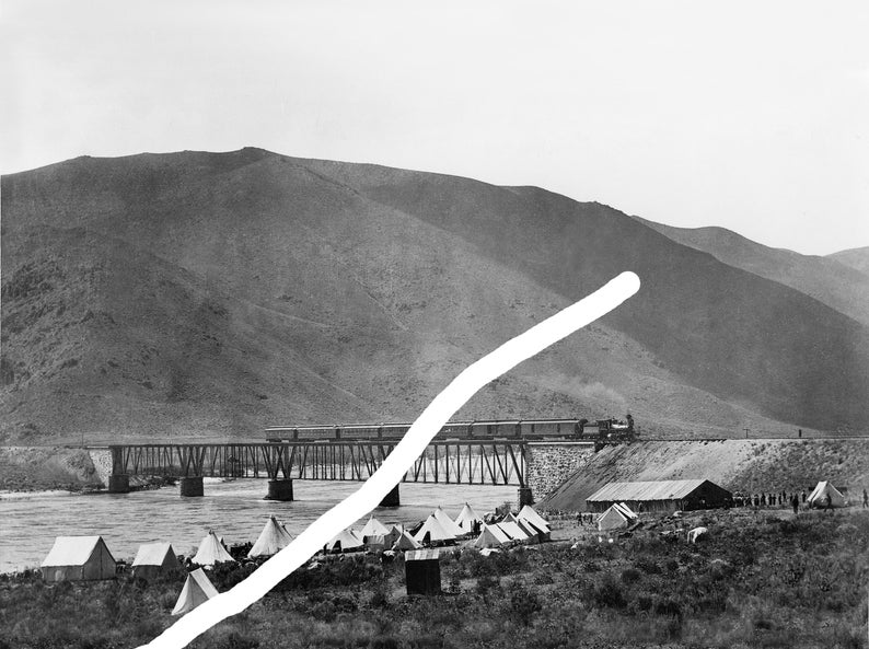 1894 Coxey Camp at Huntington Railroad Bridge, Black & White Restored ...