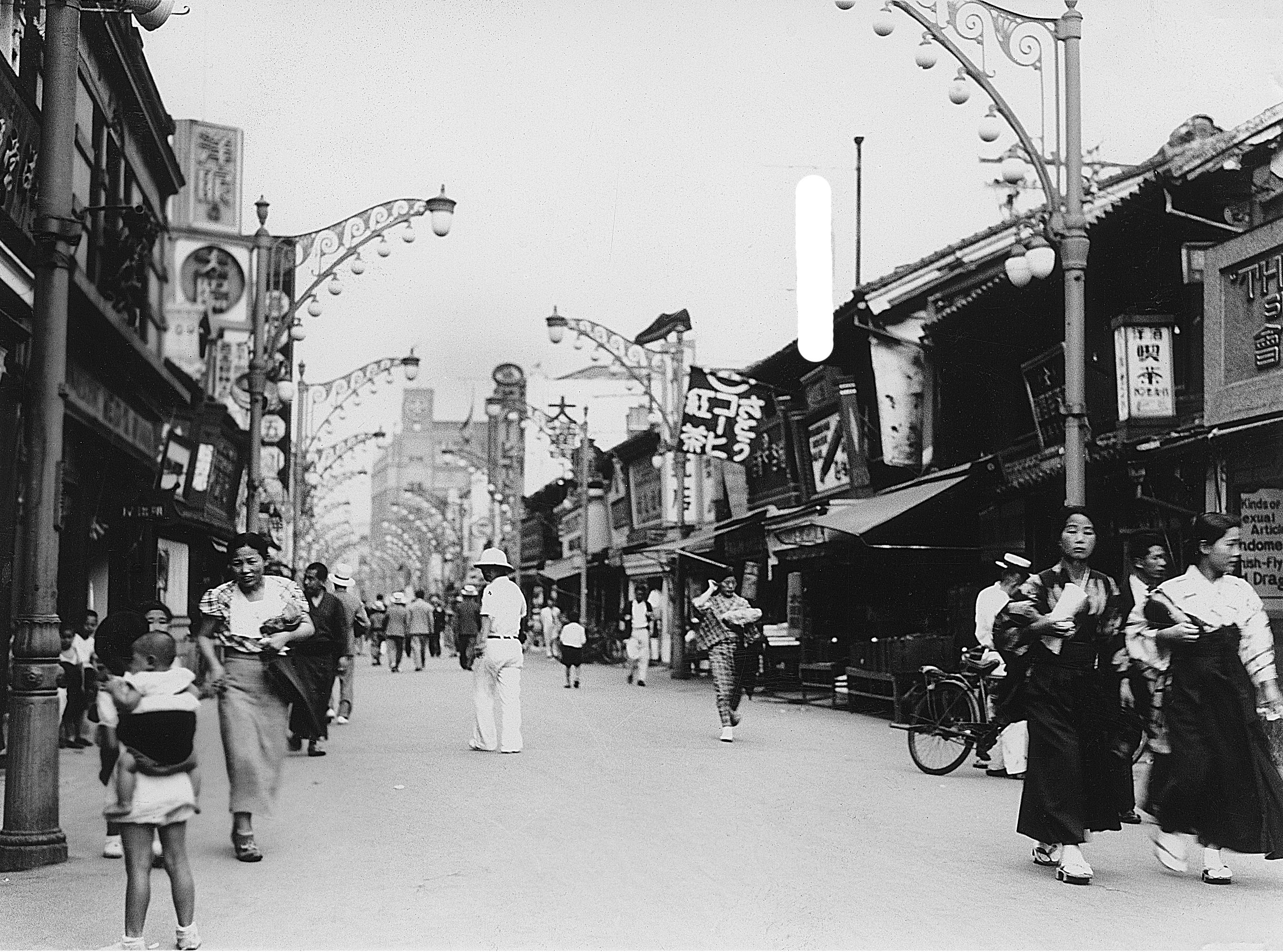 1930’s Motomachu-kobe Japan Street Scene Featuring the Amazing Lighting ...