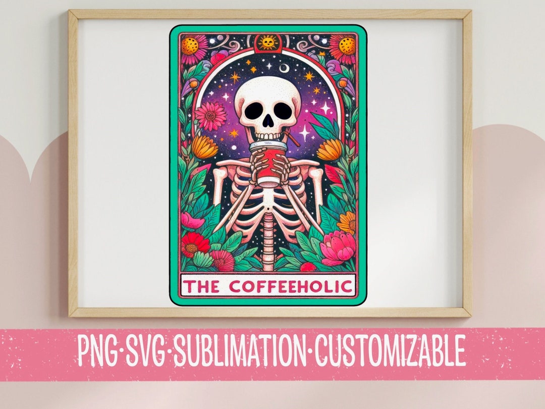 Coffeeholic - Cute Tarot Card Inspired PNG | Digital Download ...