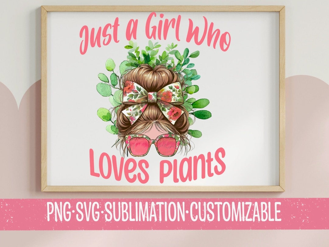 Plant Lover Clipart: Girl With Plants SVG & PNG (digital Download) - Etsy
