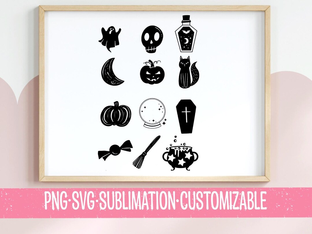 12 Hand Drawn Halloween Cute Clipart SVG PNG | Costumes | Clipart ...