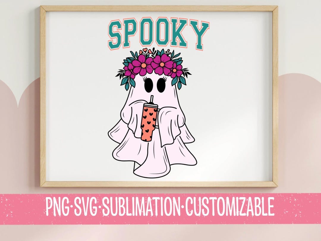Spooky Girly Ghost SVG PNG | Feminine Graphic | Fall Clipart | Feminine ...