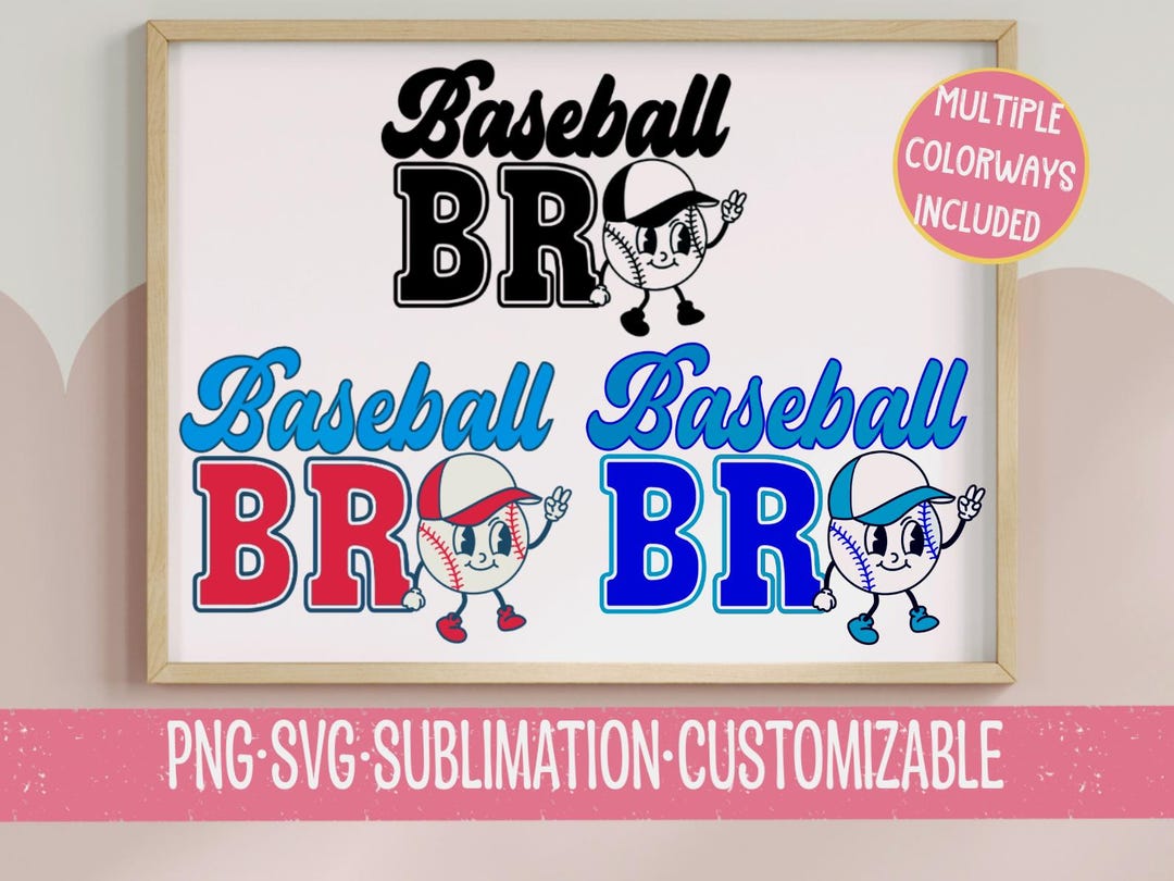 Retro Baseball Bro SVG & PNG Bundle: Game Day Graphics (digital ...