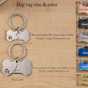 Engraved Bone Dog ID Tag: Stainless Steel Pet Tag - Etsy