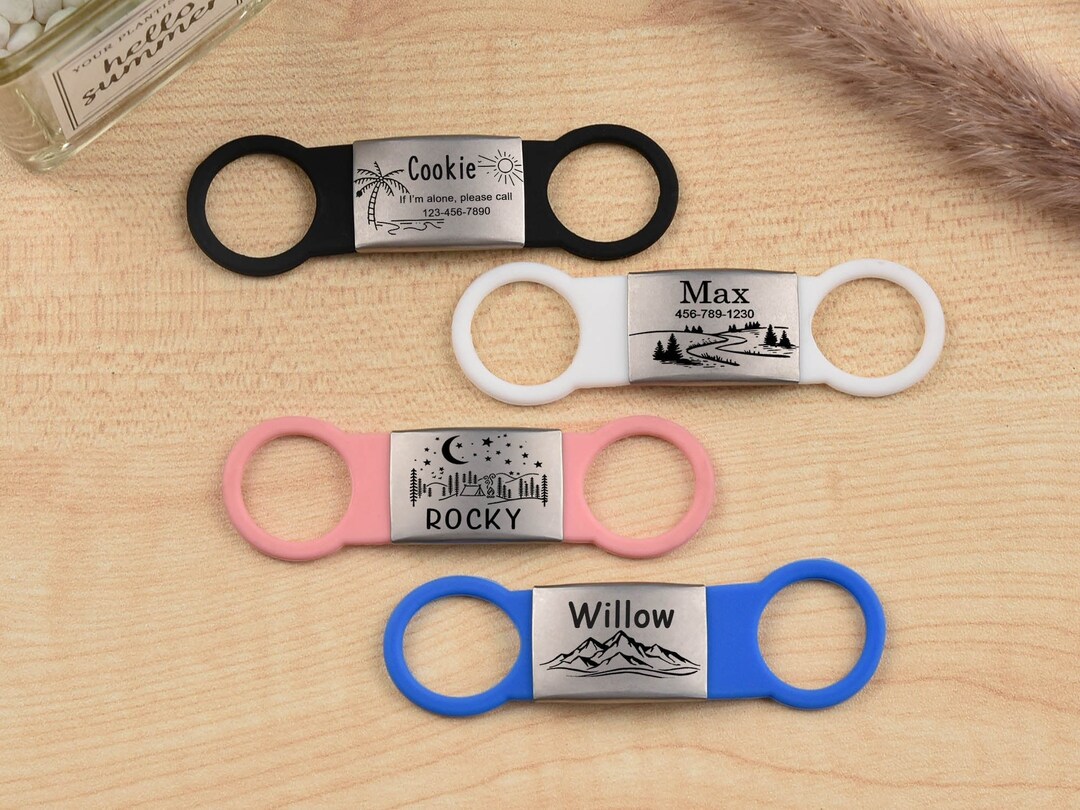 Personalized Silent Dog Tag: Silicone Pet ID, Custom Engraved - Etsy