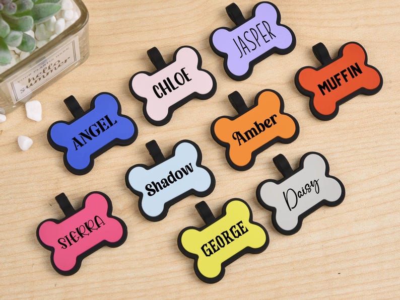 Personalized Bone-shaped Silicone Dog Tag: Silent Pet ID, Custom ...