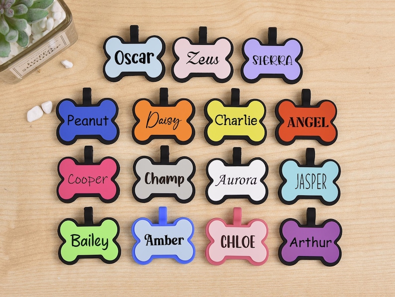Personalized Bone-shaped Silicone Dog Tag: Silent Pet ID, Custom ...