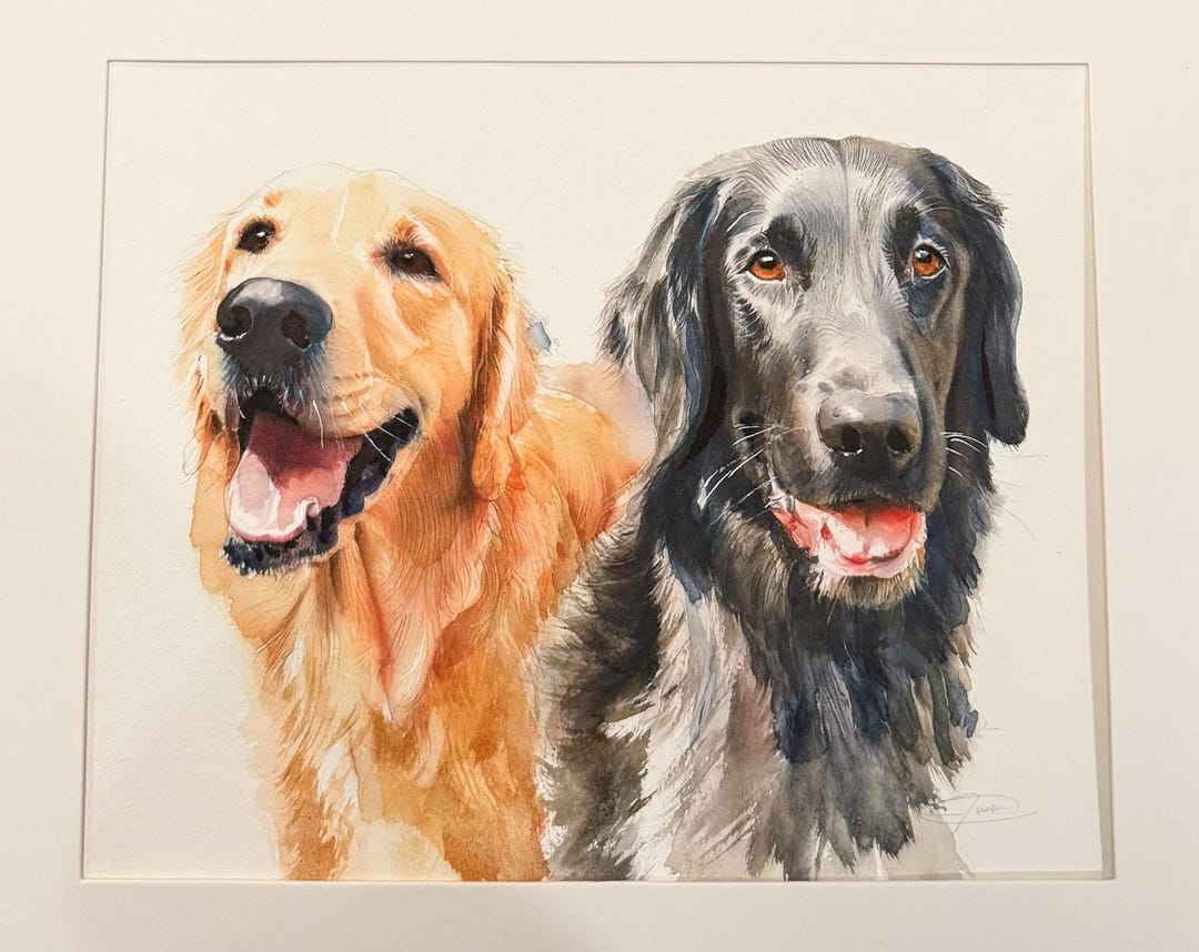 Mini Pet Portraits - Hand Sketched and Painted, Made to Order Custom ...