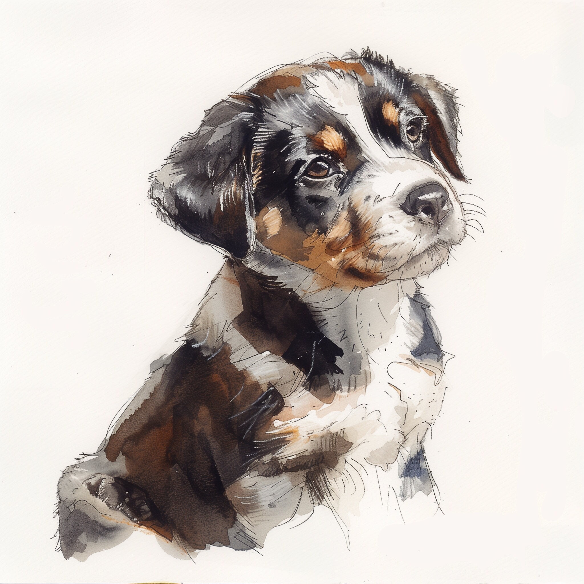 Mini Pet Portraits - Hand Sketched and Painted, Made to Order Custom ...