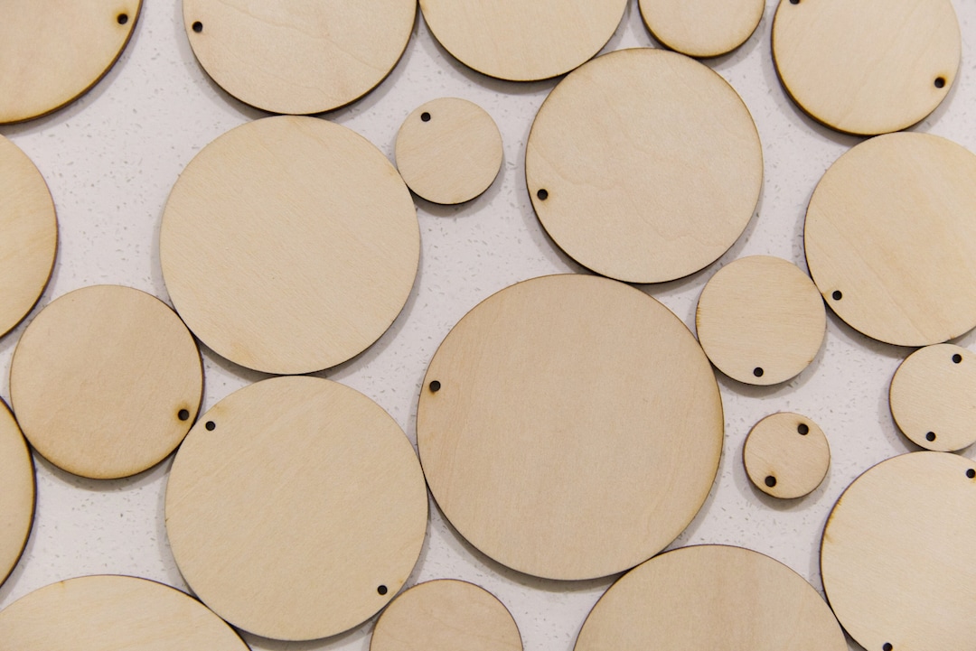 Laser Cut Blank Bundle Circle Disks Pack Without or With Holes Disk ...