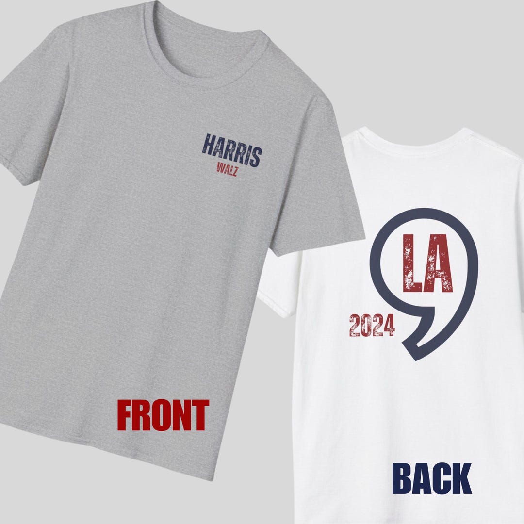 Kamala Harris T-shirt, Harris/walz Design, Comma LA Pronunciation Tee ...
