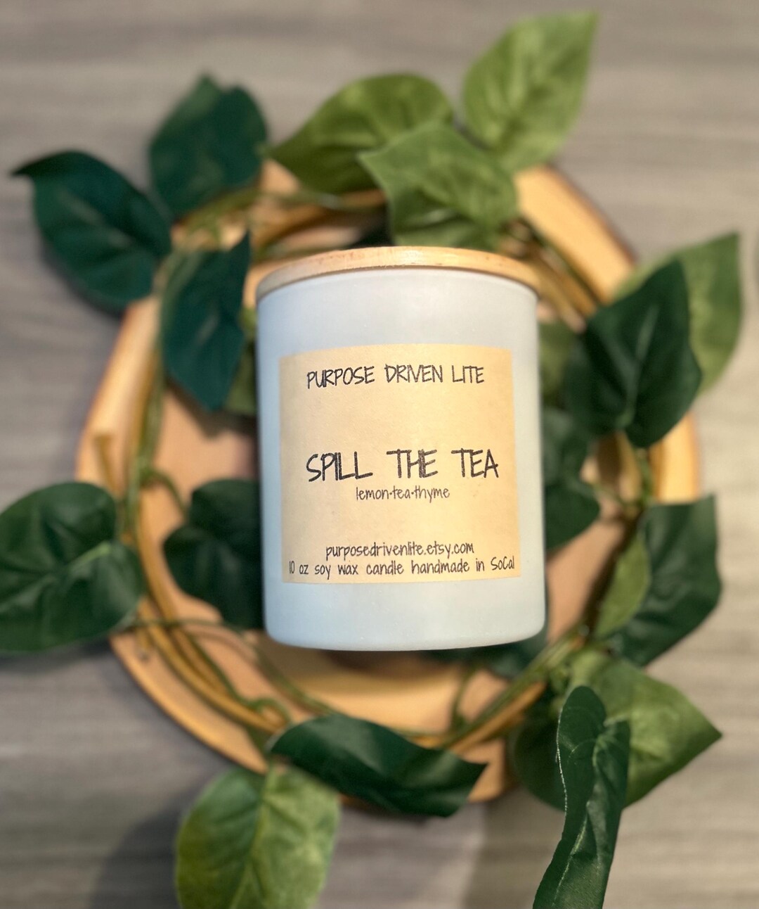 Spill the Tea~ Scented Soy Wax Candle, 10 Oz Double Wick Candle, Strong ...