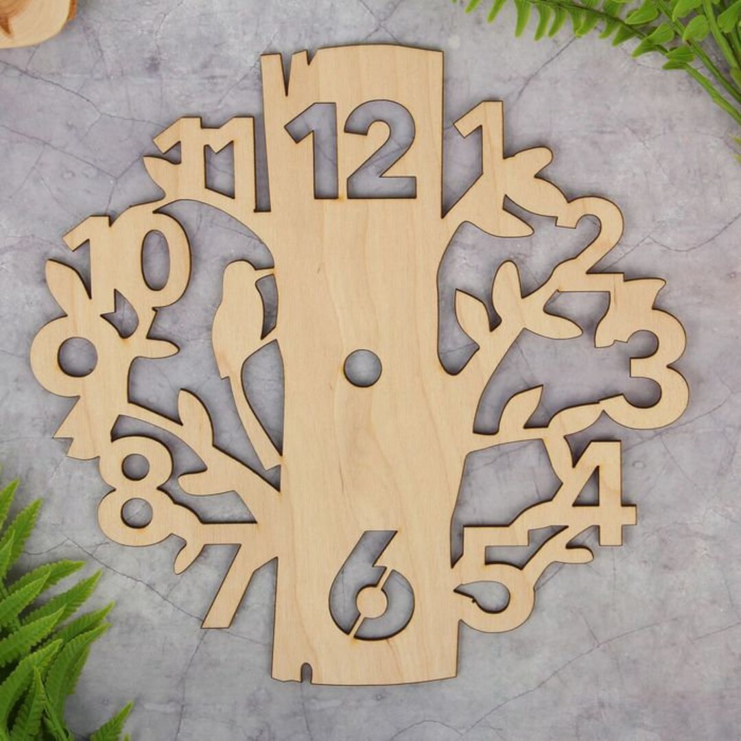 Laser Cut Tree and Bird Wall Clock Pdf-dxf-svg-aı-cdr Files - Etsy