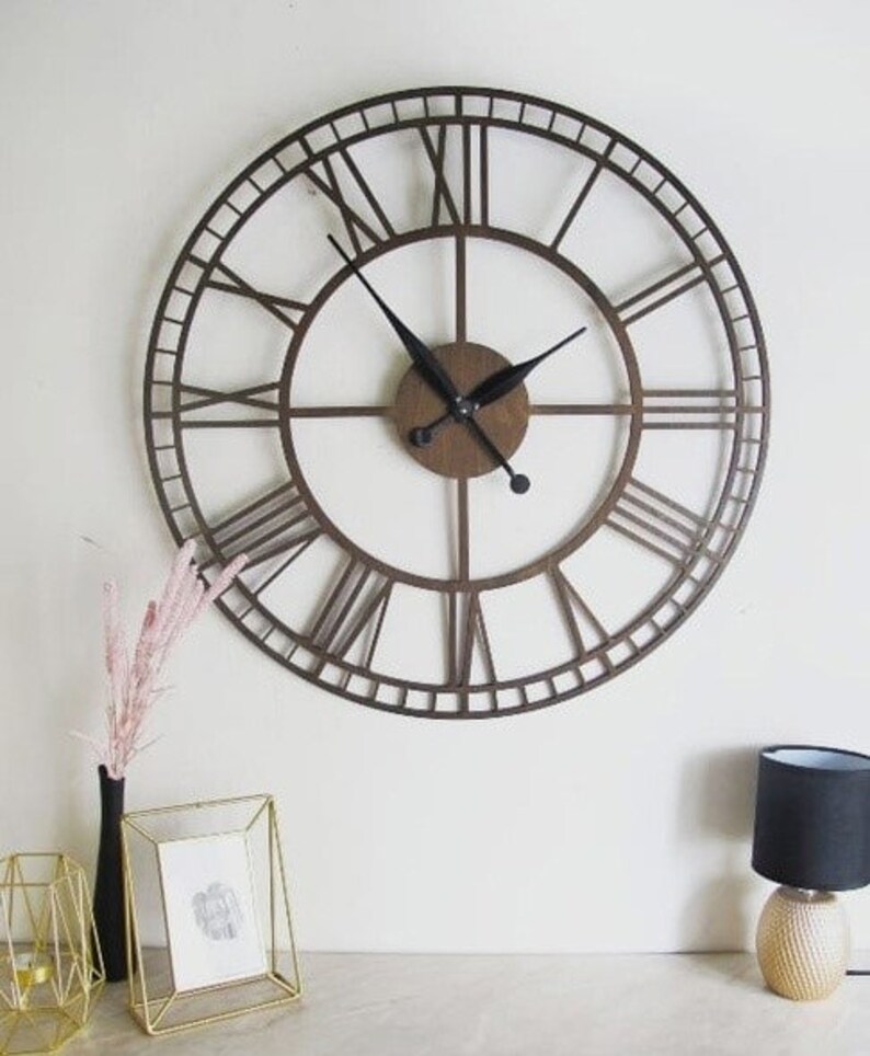 Laser Cut Oversized Simple Creative Roman Numeral Wall Clock Pdf-dxf ...