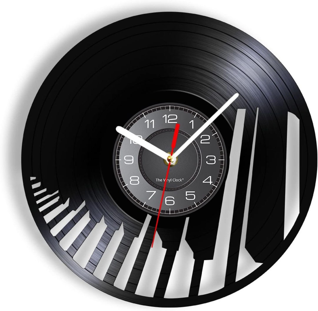 Laser Cut Piano Keyboard Vinyl Record Wall Clock Pdf-dxf-svg-aı-cdr ...