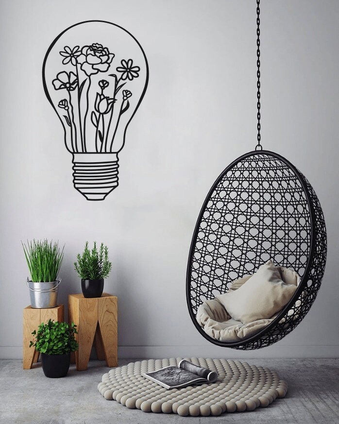 Laser Cut Light Bulb Wall Art Decal Vector Pdf-dxf-svg-aı-cdr Files - Etsy