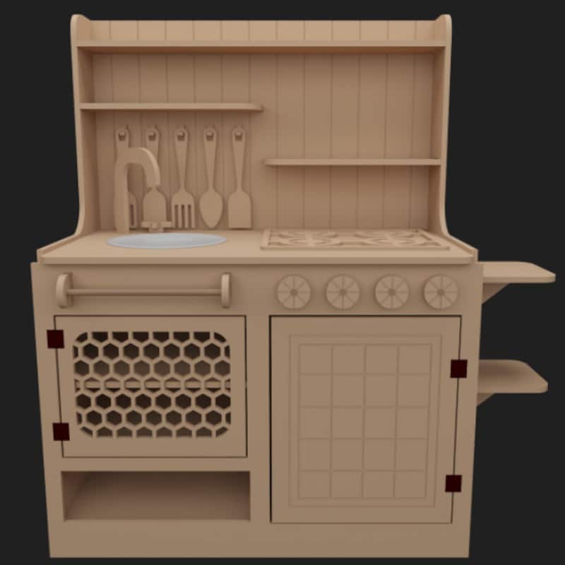 Wooden Play Kitchen - Etsy