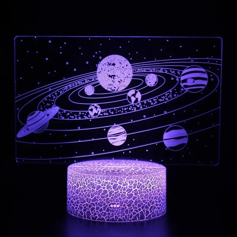 Laser Cut Solar System 3D Optical Illusion Lamp Pdf-dxf-svg-aı-cdr ...
