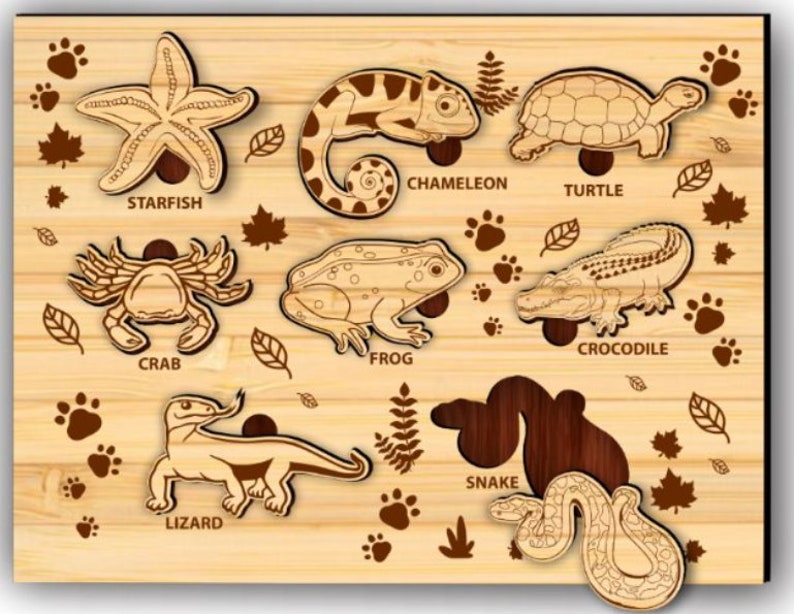 Animal Puzzle Read Cut Files Dxf - Etsy