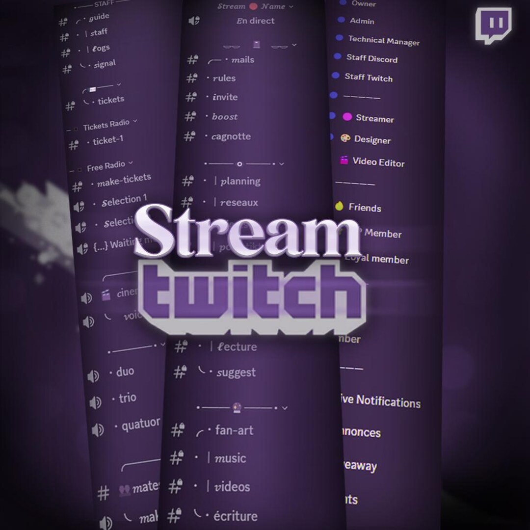 Stream Discord Server Template | Twitch Streaming Discord Layout ...