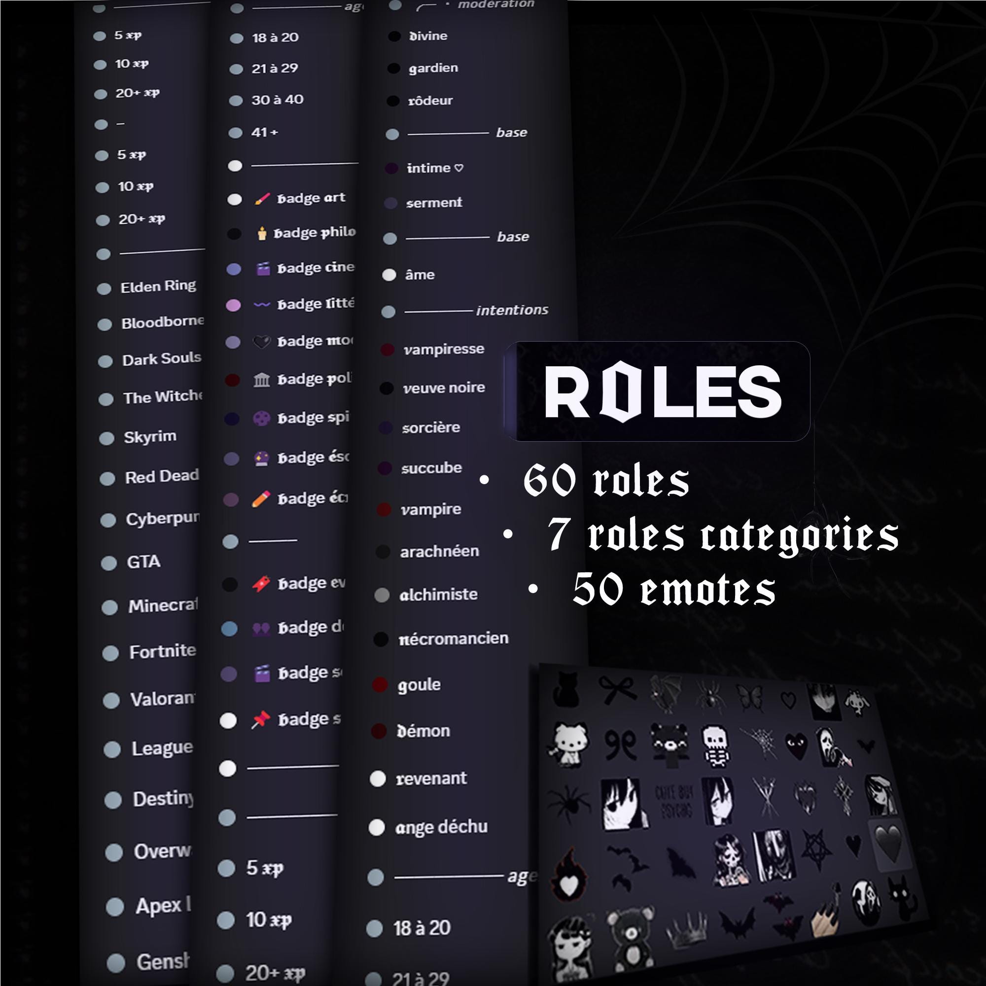 Dark Goth Template Server Discord | (emojis - Channels - Roles ...