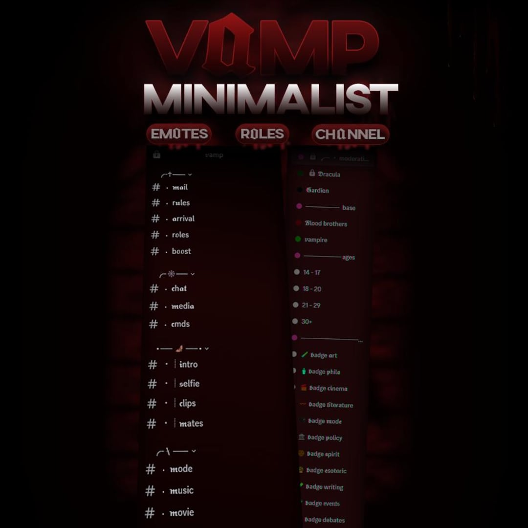 Vampire Template Server Discord | (emojis - Channels - Roles ...
