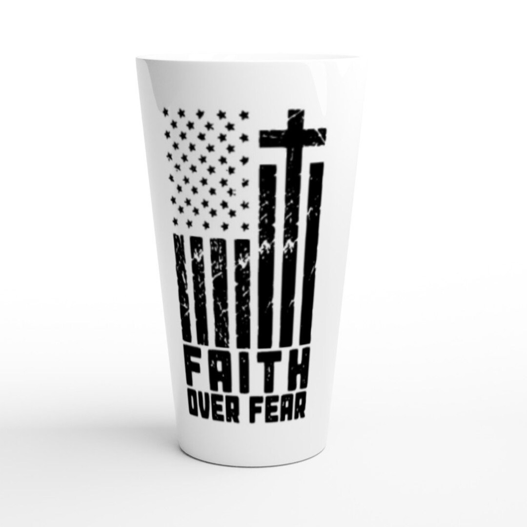 Faith Over Fear Latte Mug 17oz Latte Mug Spiritual Gift Mug Prayer ...
