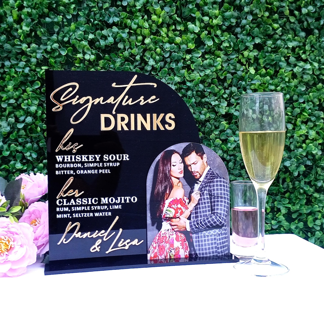 Custom Acrylic Bar Sign, Signature Drinks Party Sign - Etsy