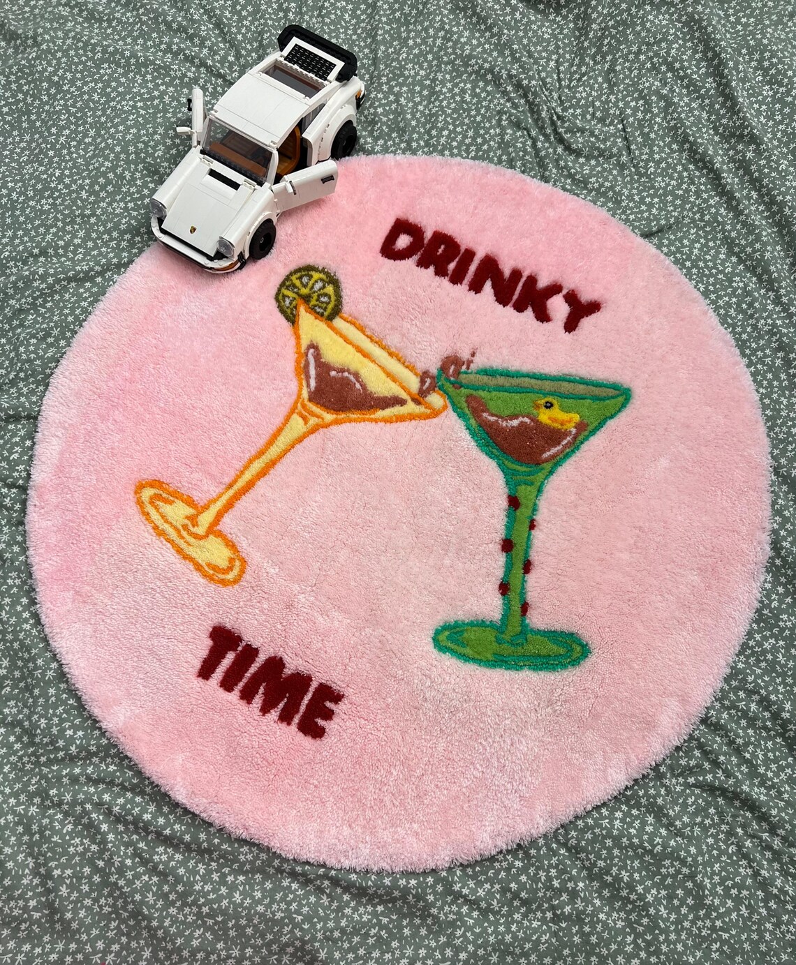 Drinky Time Tufted Rug, Handmade Cocktail Rug, Rug With Drinks, Custom ...
