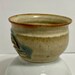Vintage Rustic Beige Studio Art Pottery Handcarved Blue Flower ...
