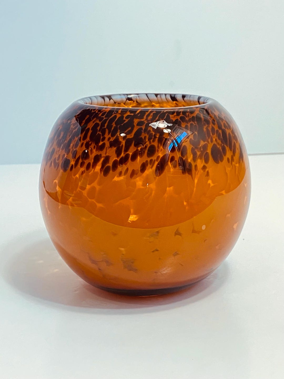 Studio Art Glass Tortoise Shell and Amber Confetti Bowl/vase 4.5” - Etsy