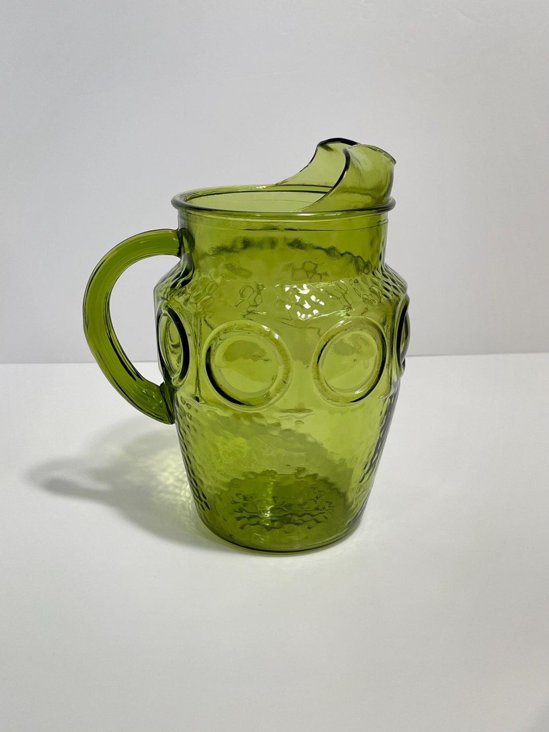 Vintage Anchor Hocking Heritage Hill Avocado Green Glass Pitcher ...
