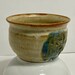 Vintage Rustic Beige Studio Art Pottery Handcarved Blue Flower ...