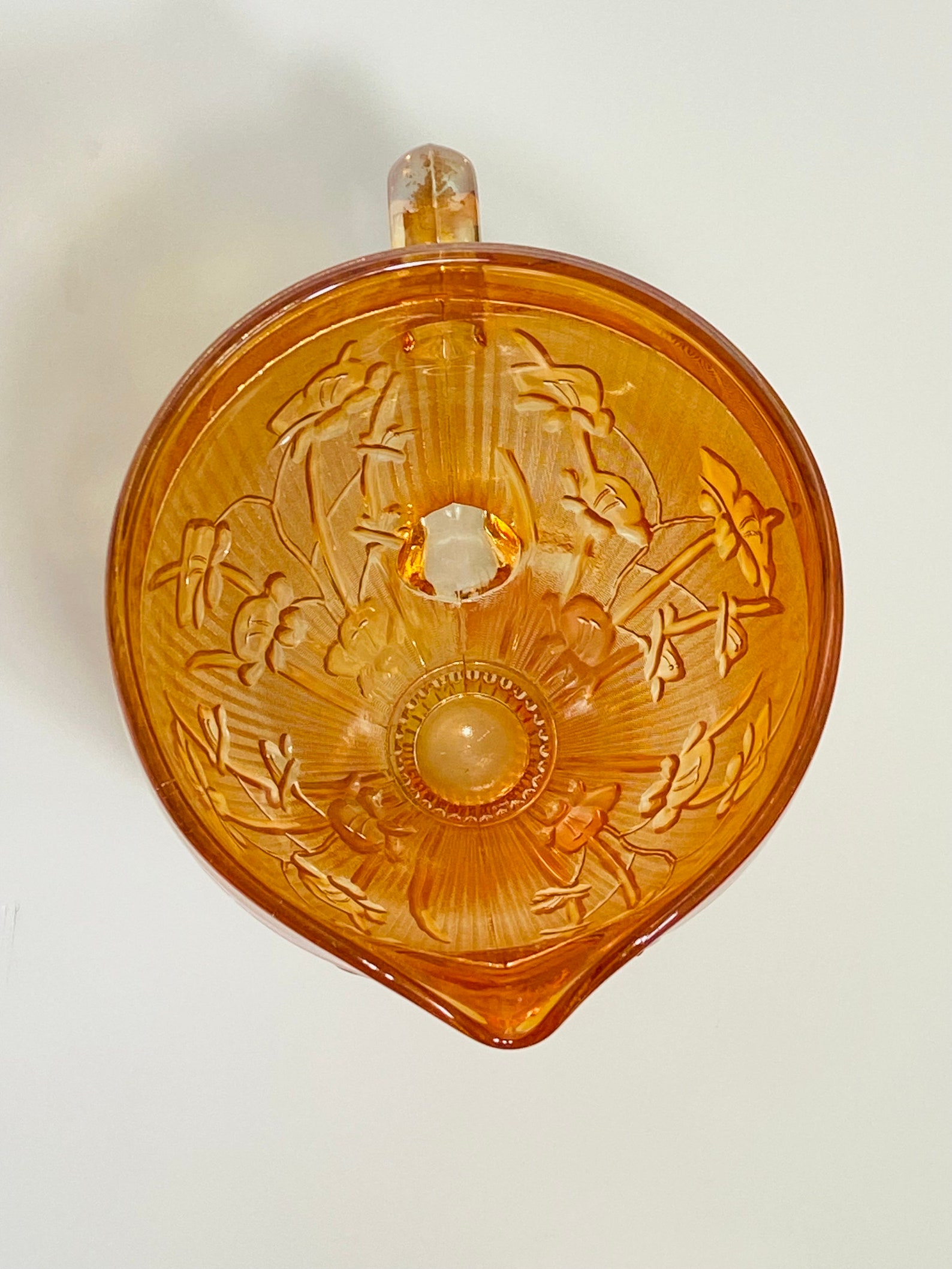 Vintage Jeanette Iris and Herringbone Marigold Carnival Glass Iridescent Pitcher - Etsy